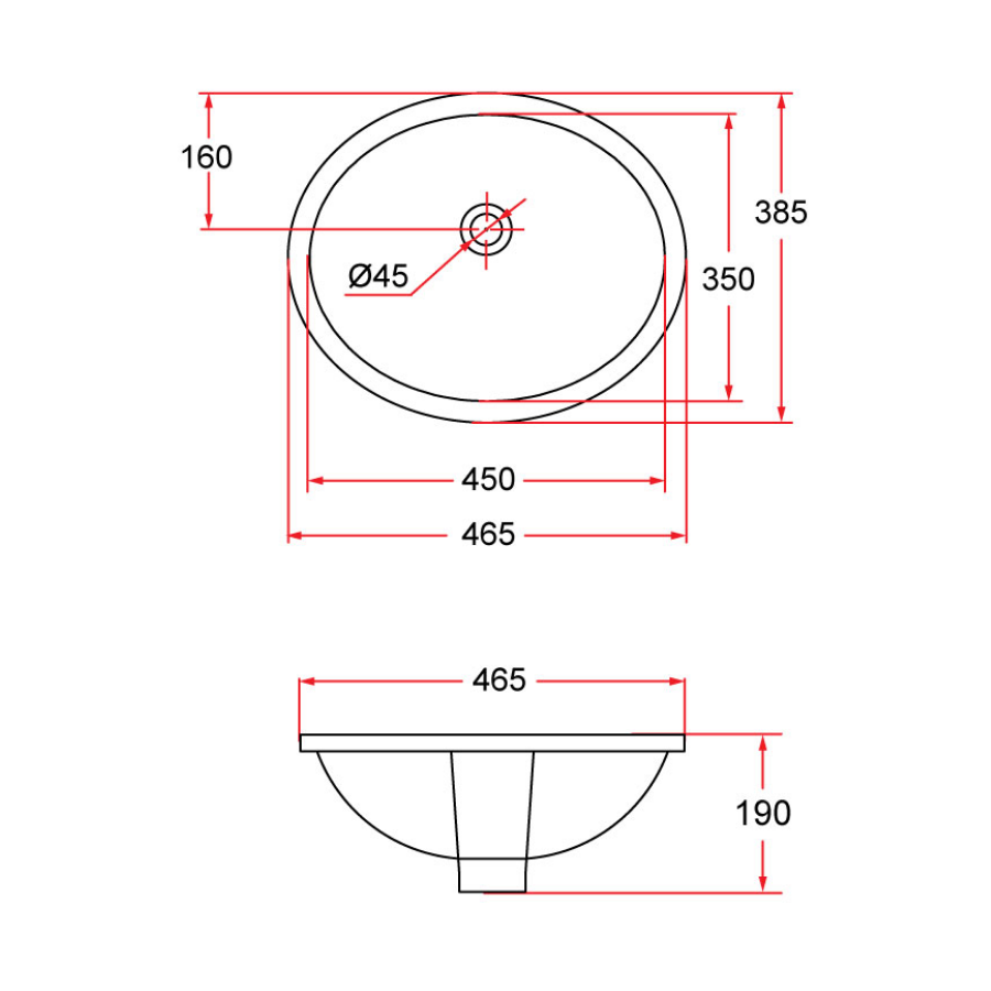 Undermount Oval Ceramic Basin | NUE R46 – Casa Singapore