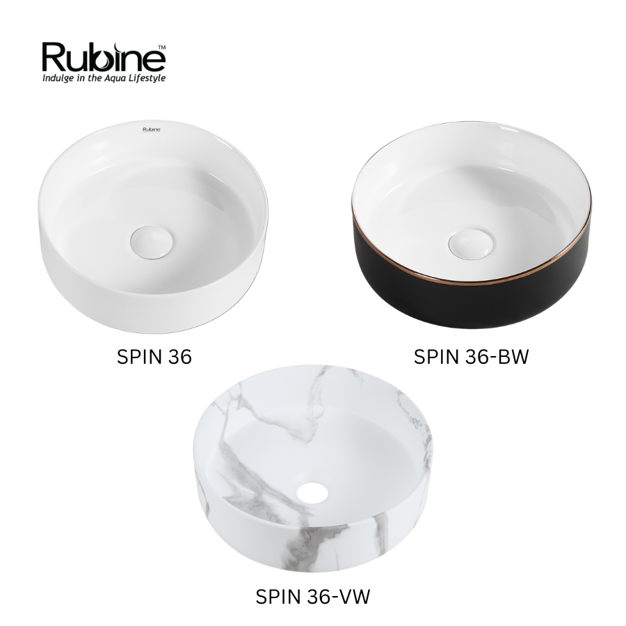 SPIN Countertop Ceramic Basin | SPIN 36/-BW/-VW – Casa Singapore